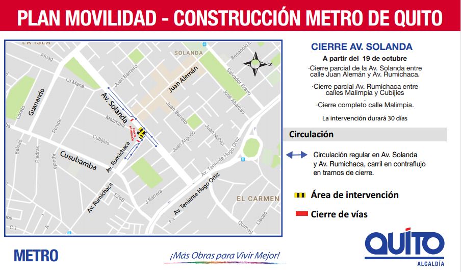 Municipio de Quito: Cierre de un tramo de la Av. Solanda y Av ...